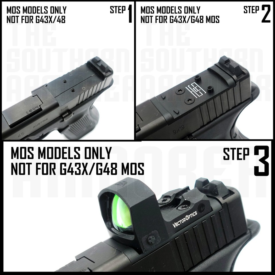 GLOCK MOS ADAPTER PLATE TO MOUNT RMSc RMSw RMS SMS 407K 507K ROMEO ...