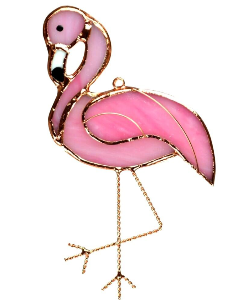 PINK FLAMINGO Stained Glass SUNCATCHER By GIFT ESSENTIALS GE236 ***Fast ...