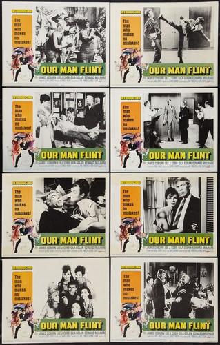 OUR MAN FLINT original 1966 lobby card set JAMES COBURN/GILA GOLAN ...