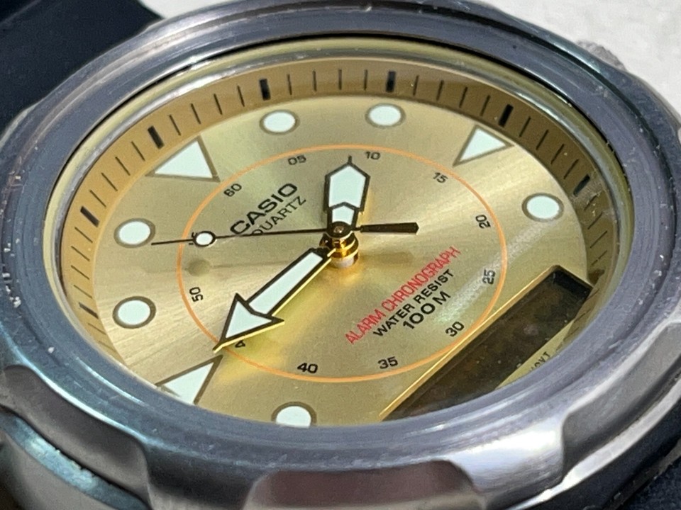 Casio Silver Men's Vintage AMW320R Marine Analog-Digital Dive Watch ...