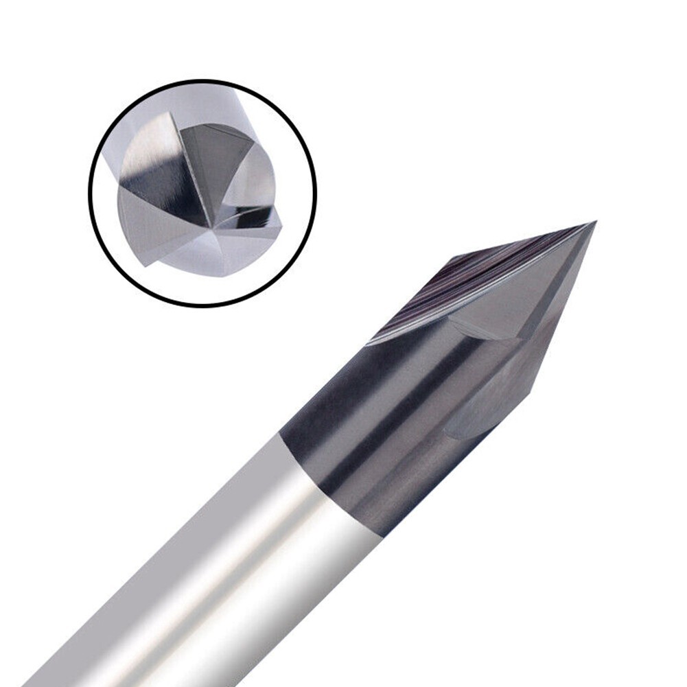 Chamfering End Mill CNC Milling Cutter 1/4" 3 Flute 60 Degree Carbide ...