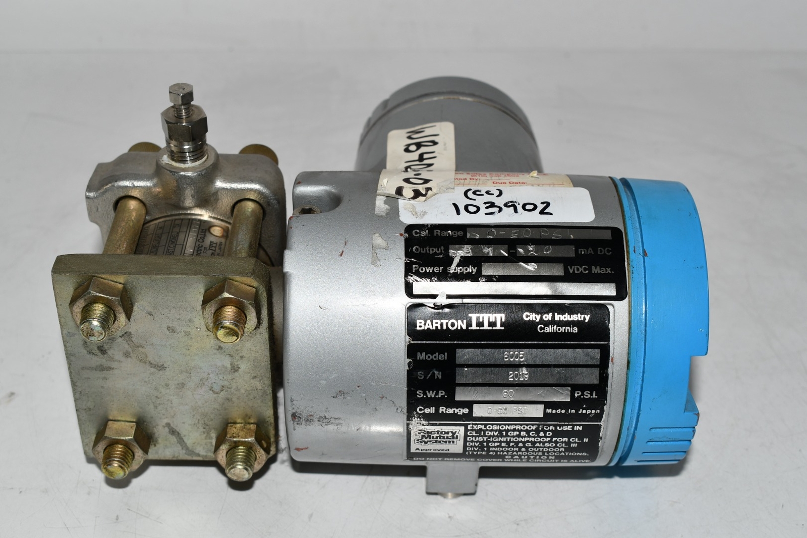 BARTON ITT Model 6005 Pressure Transmitter 0-50 PSI 4-20 mA DC | eBay