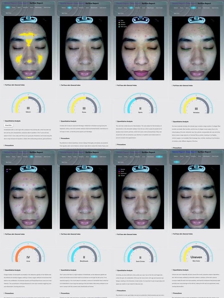 AI Magic 3D Mirror System Skin Analyzer Scanner Facial Skin Analysis ...