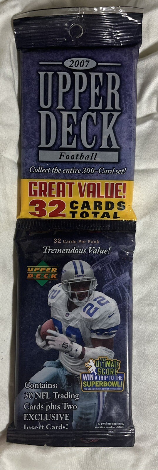 2007 Upper Deck Football Factory Sealed 32 Card Pack 2 Exclusive Insert ...