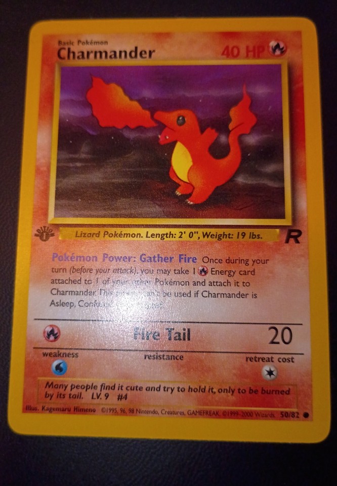 POKEMON TCG DARK CHARMANDER 1ST EDITION CARD #50/82 TEAM ROCKET ...