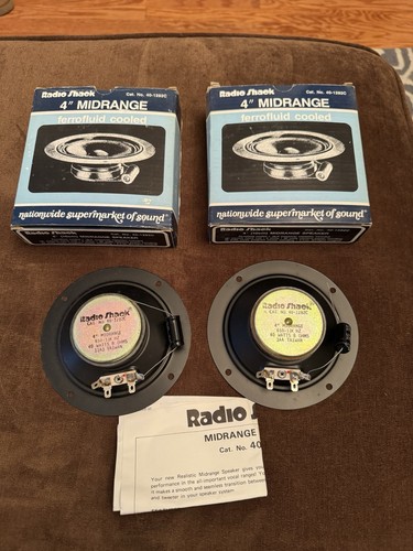 Radio Shack Cat No 40-1282C 4" Midrange Ferrofluid Cooled Speakers New ...