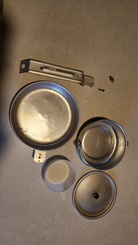 Vintage Scout Style Aluminum Camping Mess Kit Pot Pan Cup | eBay