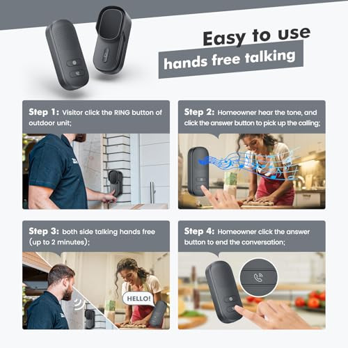 Hands Free Wireless Intercom Doorbell for Home Classroom, Two-Way | eBay