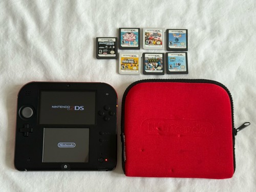 Nintendo 2DS Crimson Red Console Bundle - Mario 3D Land, 6 Games, Case ...