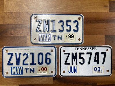 1999 2000 2003 TENNESSEE License plate Motorcycle Vintage MAN CAVE Lot ...