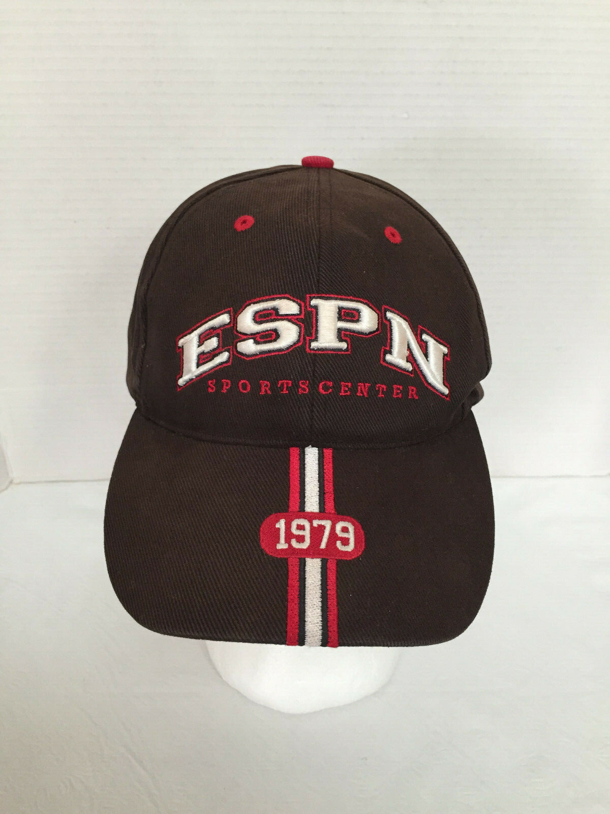 VTG 1979 ESPN Logo Advertising Brown Snapback Adjusta… - Gem