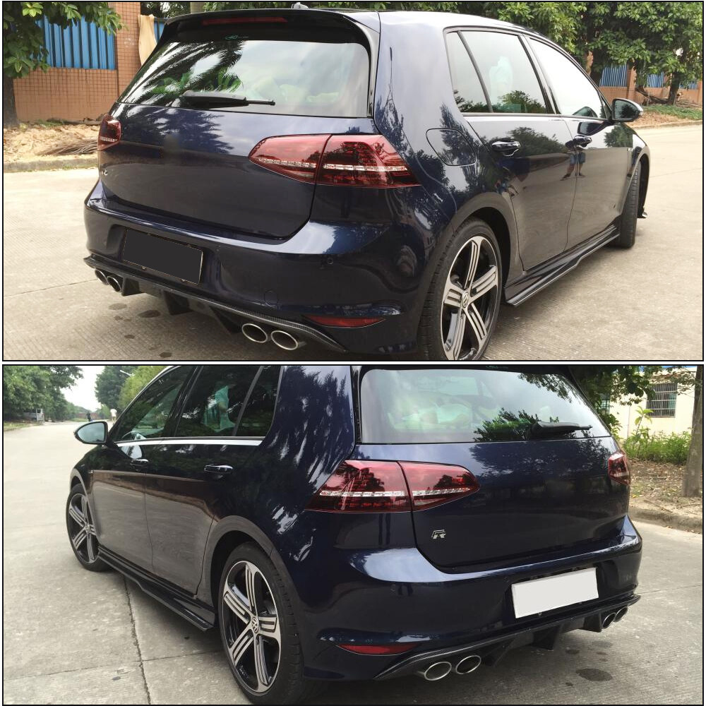 Fits VW GOLF 7 VII MK7 R R-LINE 2014-2017 Carbon Fiber Rear Bumper ...