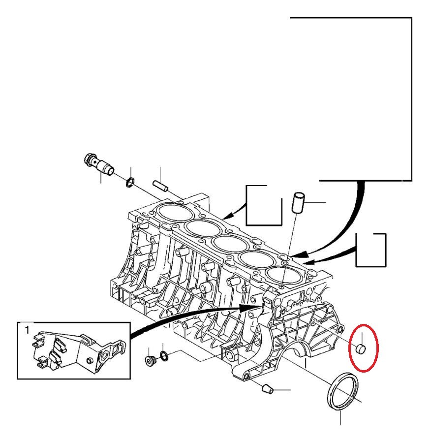 Volvo C70 S60 V70 S80 XC70 XC90 Engine Block Oil Gallery Core Plug ...