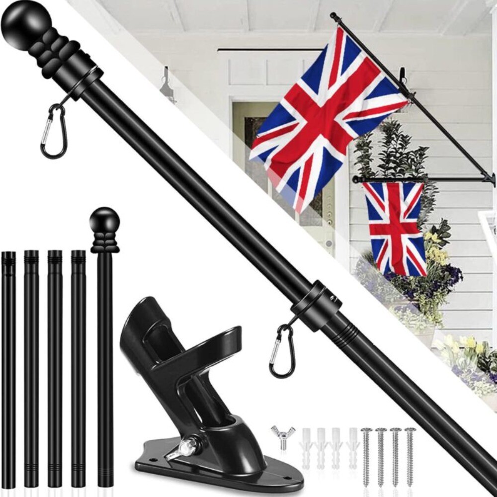 Portable Flag Pole Base 8 Ft Sectional Indoor Flag Pole Kit Eagle