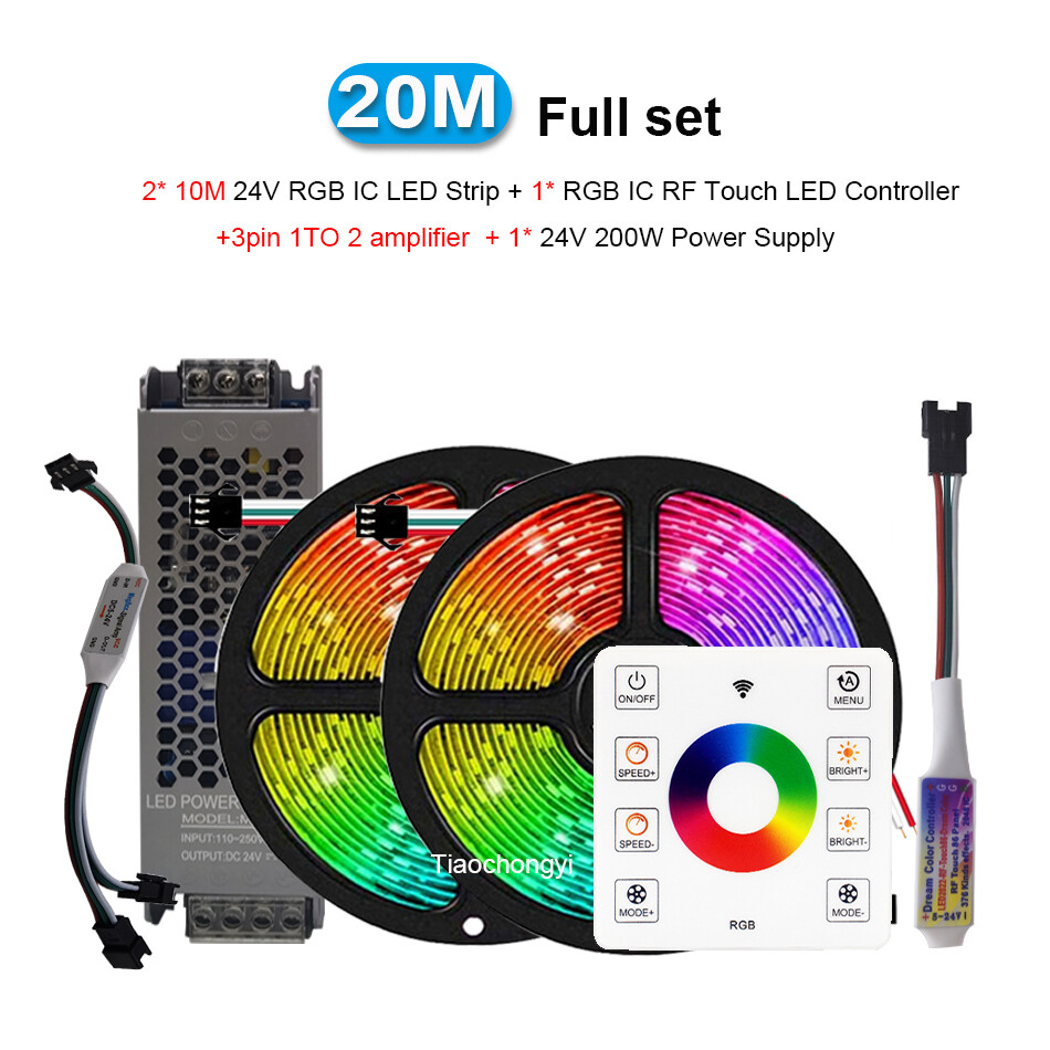 5050 RGB IC Running water Flowing LED strip light 24V WS2811 Touch RF ...