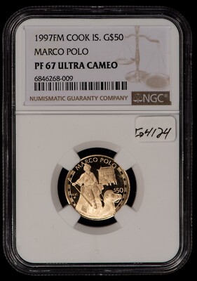 1997 FM Cook Islands $50 Gold Marco Pollo Coin - NGC PF 67 UC - 0.086 ...