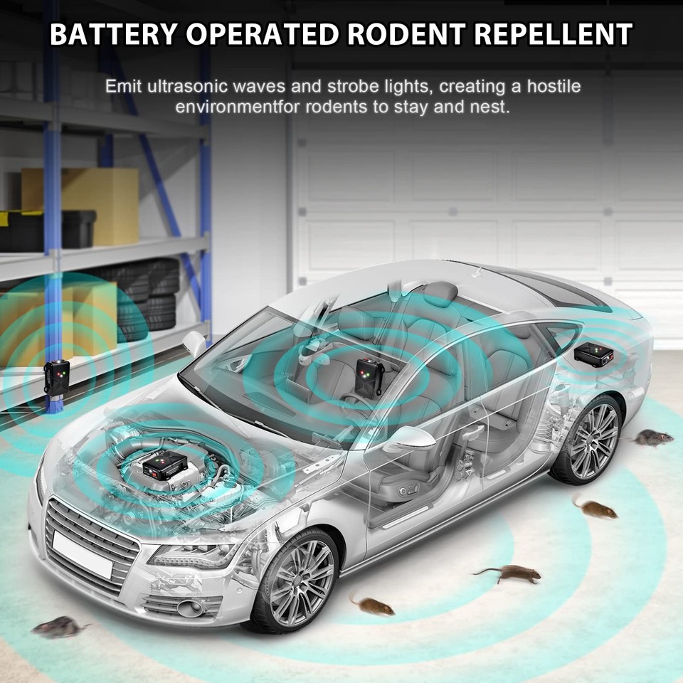 Ultrasonic Rodent Repellent for Car Engine – Battery Powered Under Hood ...