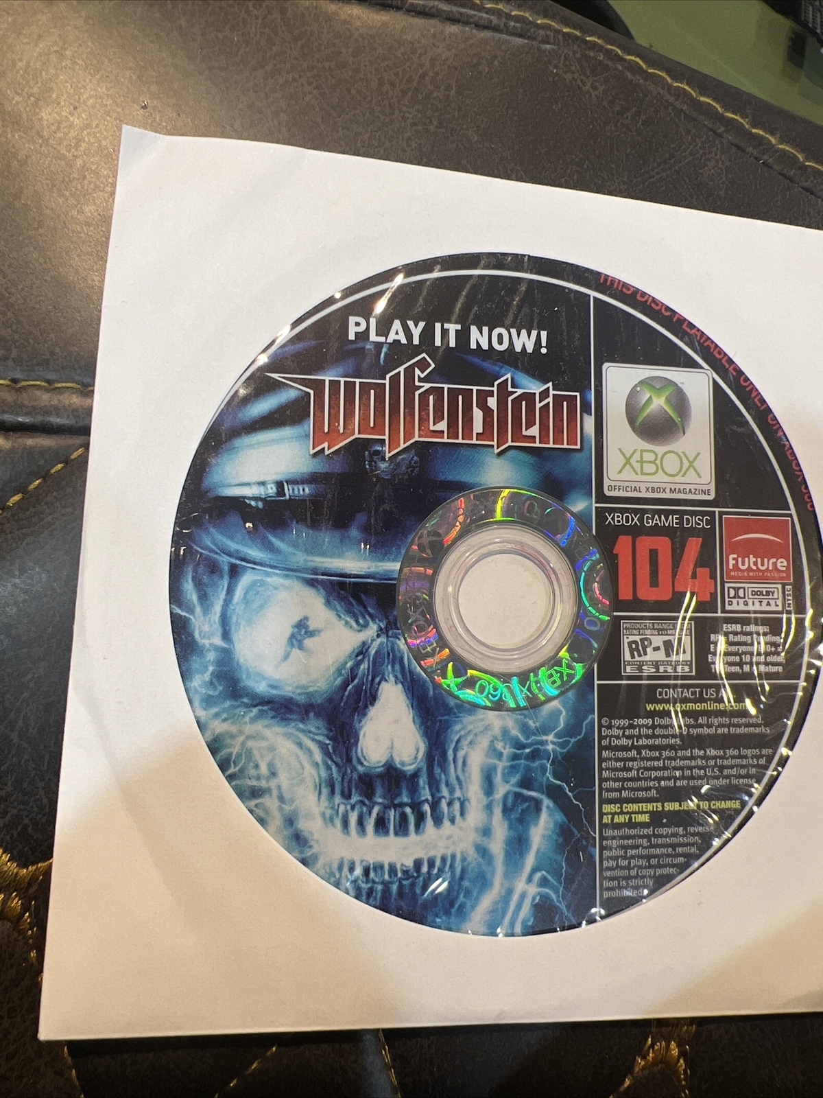 Wolfenstein: The New Order Xbox One Game plus XBOX GAME DISC 104 for ...