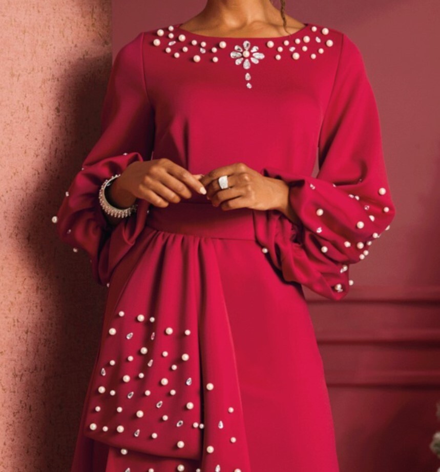 16W PLUS Ashro Red Formal Wedding Church Party Seianne Emellished Gown ...