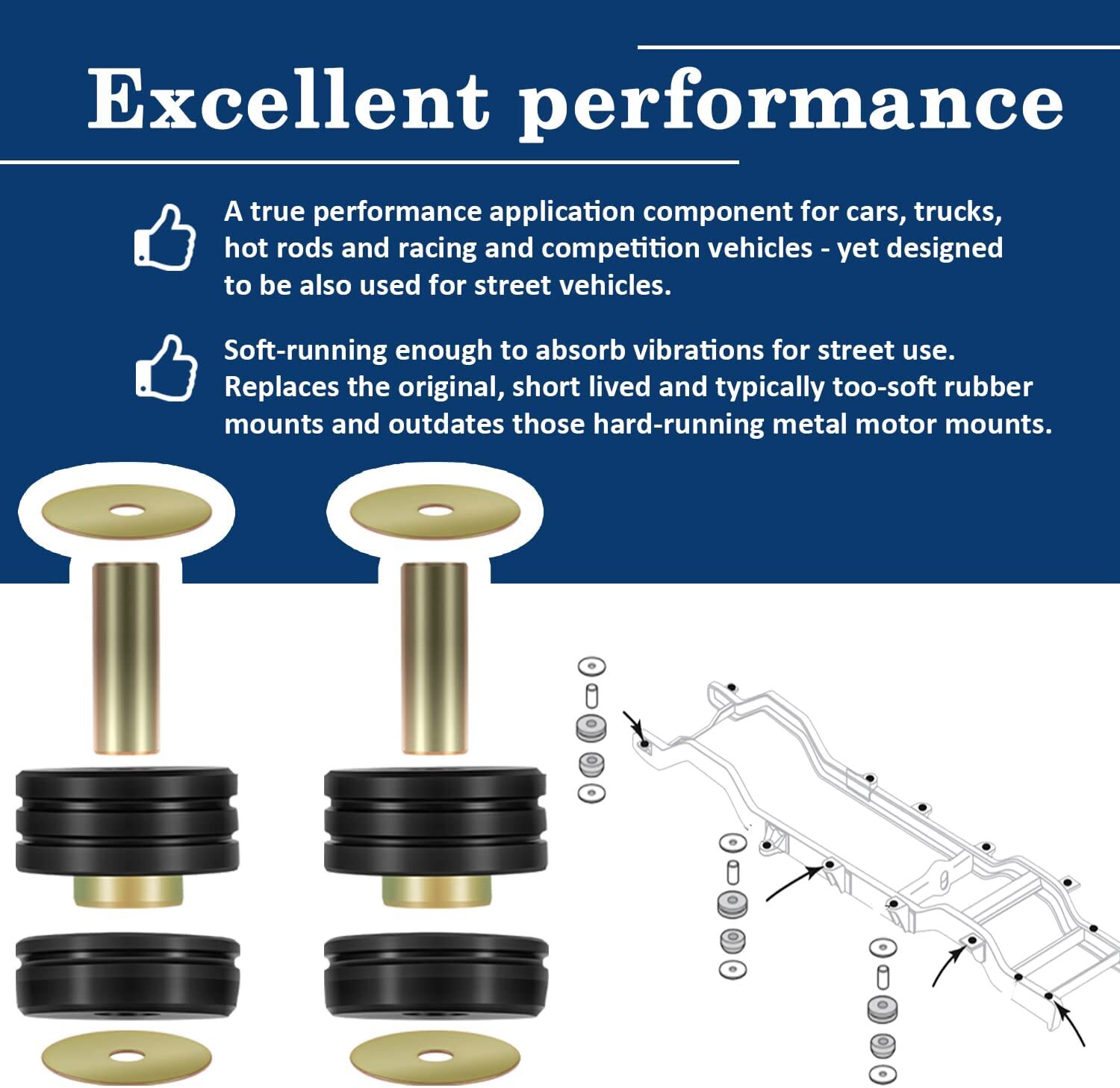 9.4102G Universal Polyurethane Body Mounts Bushings Isolators 10Pcs/Set ...