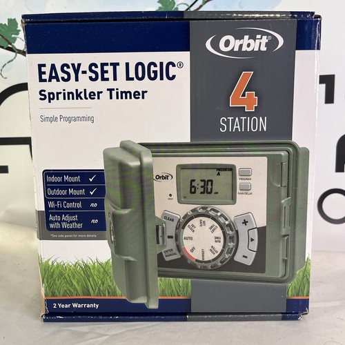 New Orbit 57894 Easy-set Logic 4-Station Indoor/Outdoor Sprinkler ...