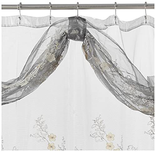 Sheer Sc With Valance Bloomfield Shower Curtain Grey | eBay