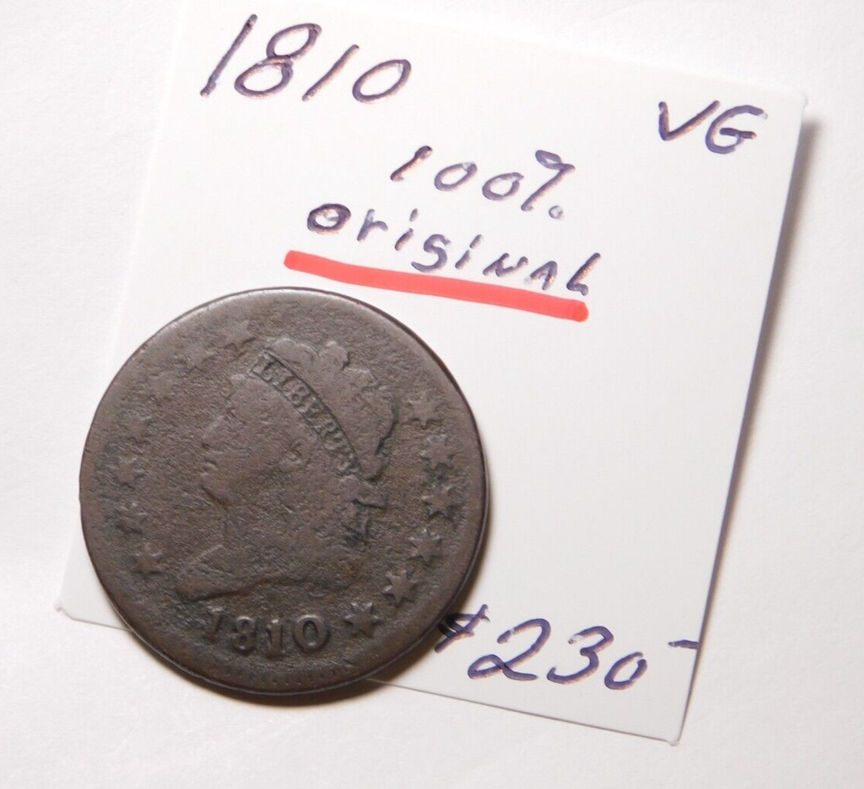 CHOICE 1810 V.G. CLASSIC HEAD LARGE CENT !!!!!!!!!!!!!!!!! - CHOCOLATE ...