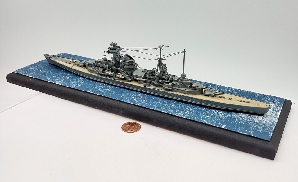 1:720 Scale Built Plastic Model Ship Diorama WWII German Heavy Cruiser ...