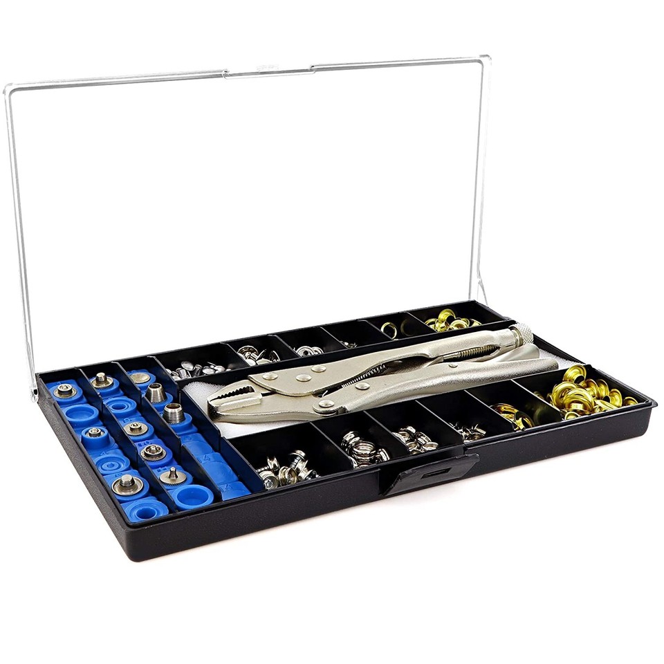 Snap Grommet Eyelet Rivet Plier Tool 400-PC Kit Complete Fastener ...