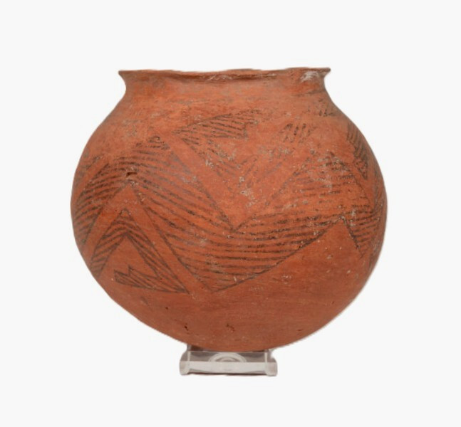 Anasazi, Wingate Black-on-red Pottery Jar 5.5" H x 6.5" D Type Name ...