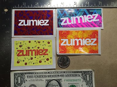 Lot of 4 Zumiez Stickers Set B Free Shipping | eBay