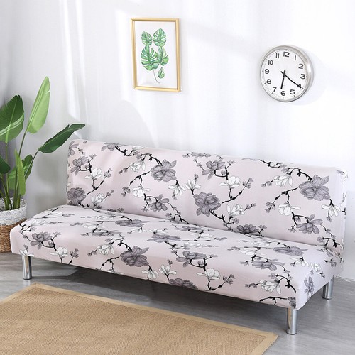 Printed Futon Cover Stretch Sofa Bed Cover Armless Couch Cover for ...