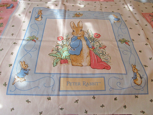 VTG 90s Beatrix Potter Peter Rabbit & Friends Quilt Panel Frederick ...