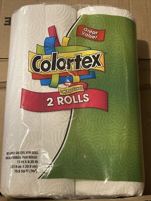 Colortex Paper Towels 2-Ply 60 Sheets 5-2pack Wrapped Rolls. 10 Total ...
