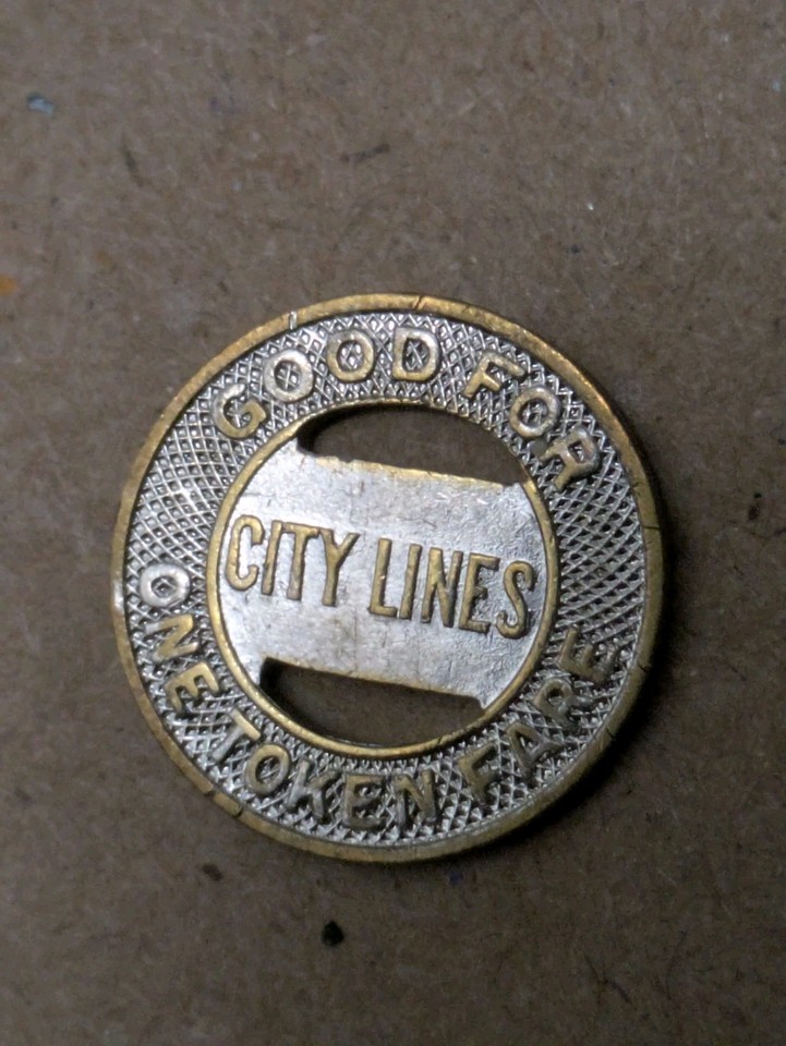 Vintage 16mm Plated Brass City Lines of West Virginia Transit "One ...