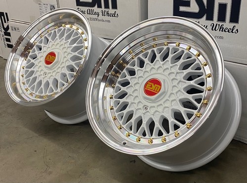 16x8 16x9 White GR 4x100 5x100 ESM-02R Wheels Rims VW Jetta Golf GTI | eBay