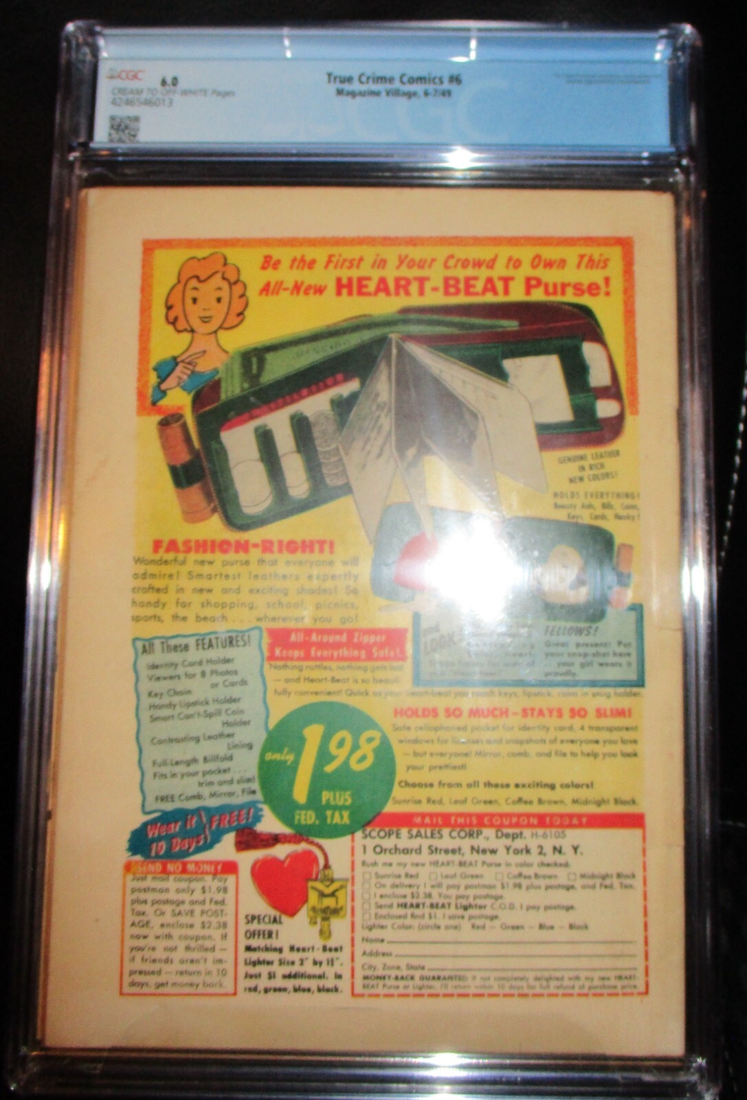 True Crime Comics #6 CGC 6.0 Rare Gun Molls GGA 1949 Magazine Village ...