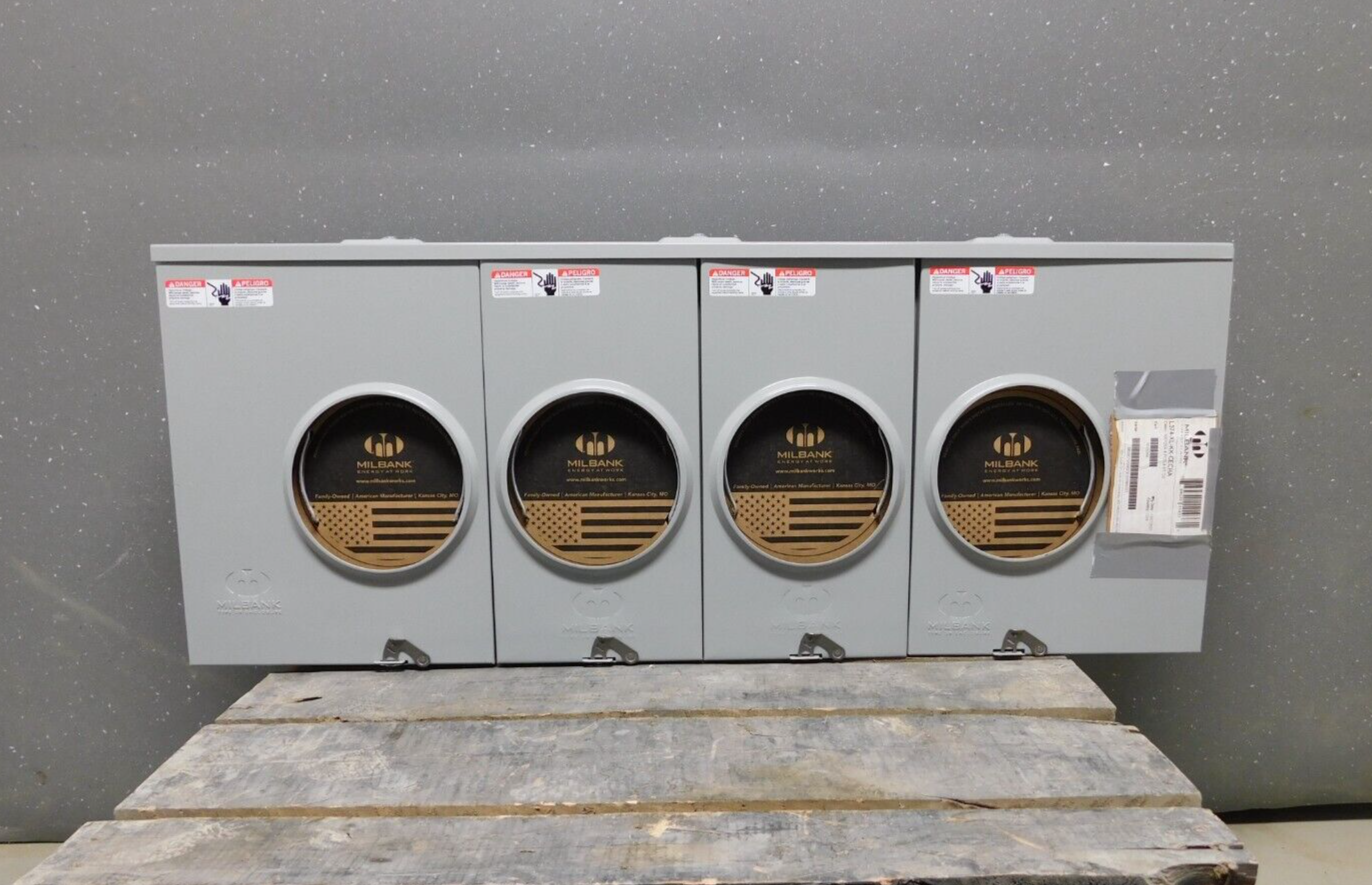 Milbank 4-Gang 300 Amp / 125 Amp 4-Jaw Ringless 1ph Horizontal Meter ...