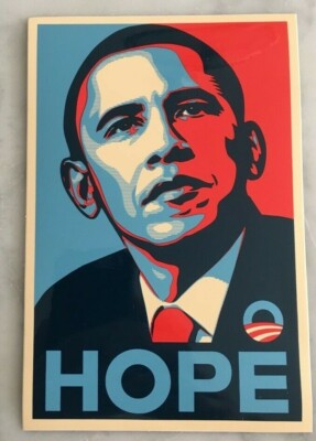 Barack Obama HOPE sticker by Shepard Fairey - Obey Giant | eBay