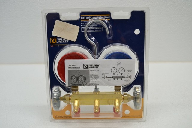 YELLOW JACKET 42004 Series 41 Manifold with 3-1/8 inch Gauge for sale ...