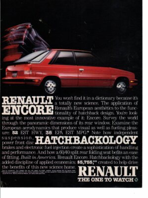Vintage Print advertisement ad car 1984 Renault Encore won't find it ...