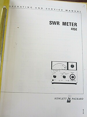 HP 415E SWR Meter Operating & Service Manual 00415-90007 | eBay