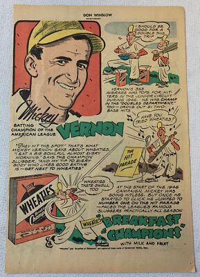 1947 Wheaties MICKEY VERNON cartoon ad ~ Washington Senators | eBay