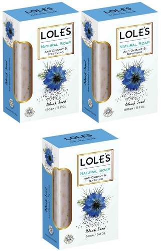 Loles BLACK SEED Luxury Face Body 3 x 150g Soap Bars Free Soap Tray ...