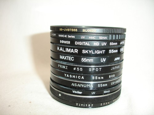 Lot of 10 55mm size lens filters Skylight 1B, UV, PL, SPOT, 80B AS IS filter | eBay