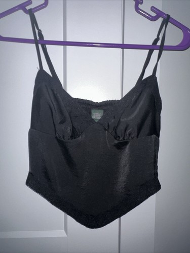 Black tank top V shaped bottom - Size XS/S | eBay