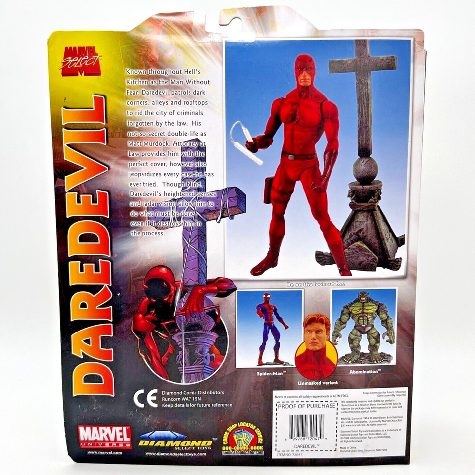 Diamond Select Marvel Comic DAREDEVIL Unmasked Variant Edition Action ...