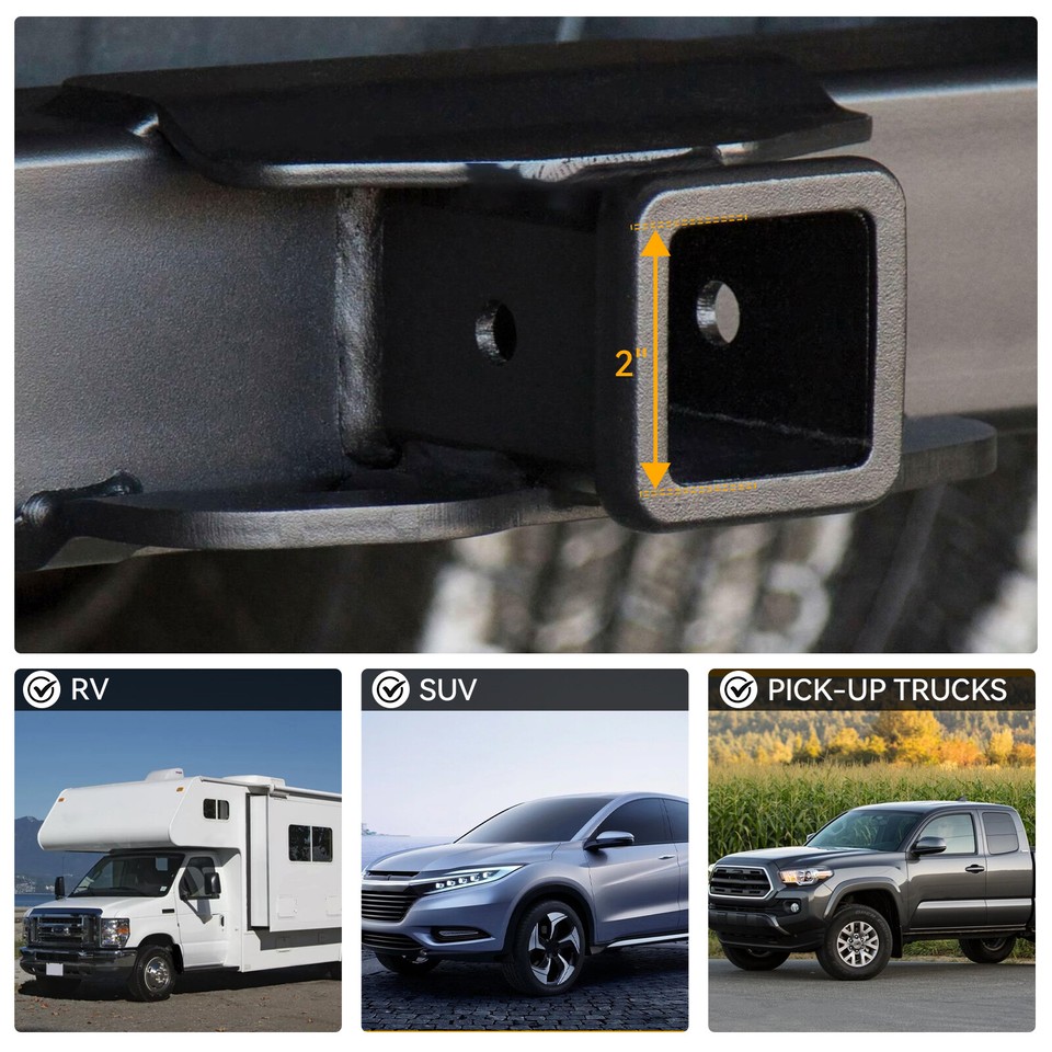 2X Car Universal Trunk Trailer Hitch Receiver Cover Plug Rubber Cap ...