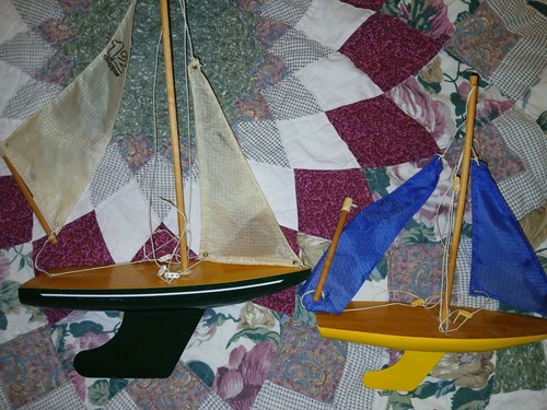 Vintage Skipper Wooden Sailing Pond Yacht Sail Boat LOT OF 2 BOATS | eBay