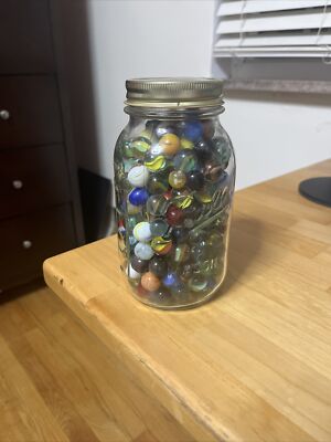 Vintage Mason Jar Filled With Marbles | eBay